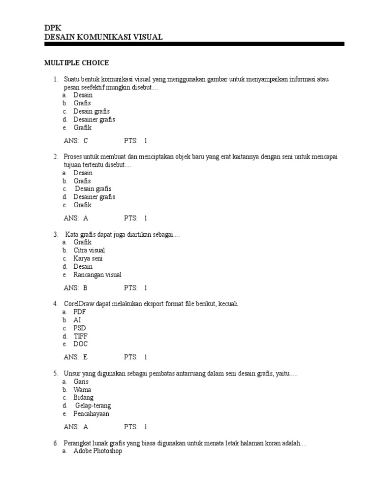 Kisi Kisi DPK X MM | PDF