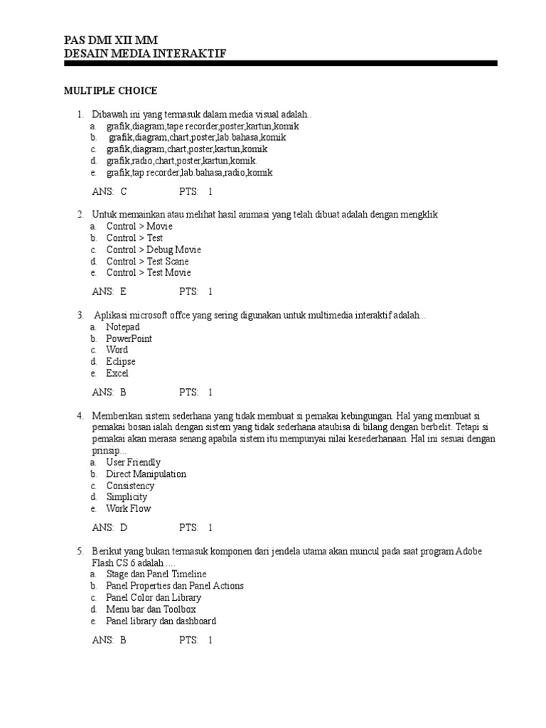 Kisi Kisi Pas Dmi | PDF