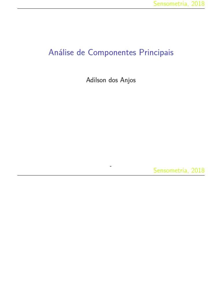 Análise de Componentes Principais: Adilson Dos Anjos | PDF | Análise de ...