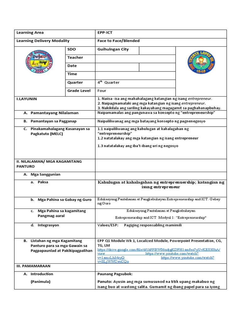 EPP 4 Q4 - ICT - Week 1 Day 1 | PDF
