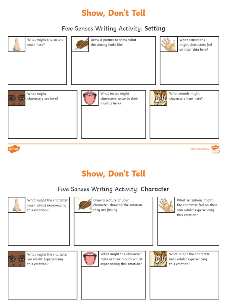 Au L 2548685 Show Dont Tell 5 Senses Writing Activity Ver 4 | PDF
