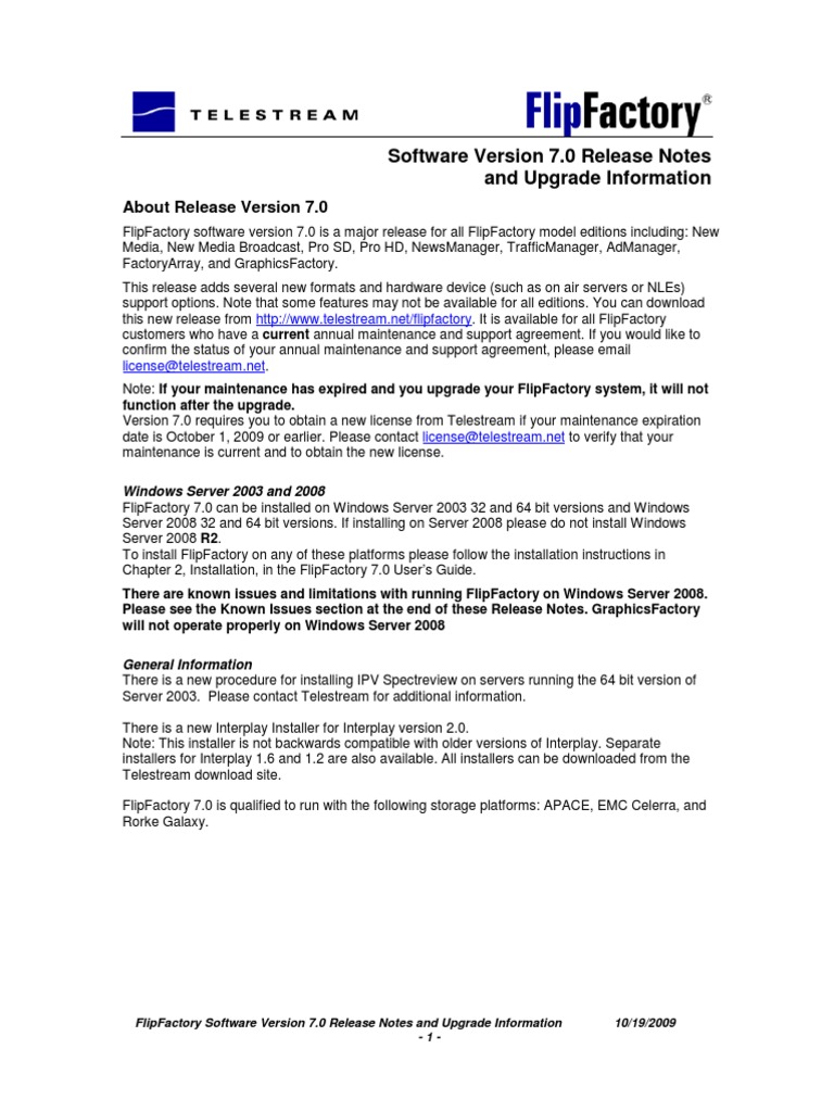 Software Version 7.0 Release Notes and Upgrade Information | PDF ...