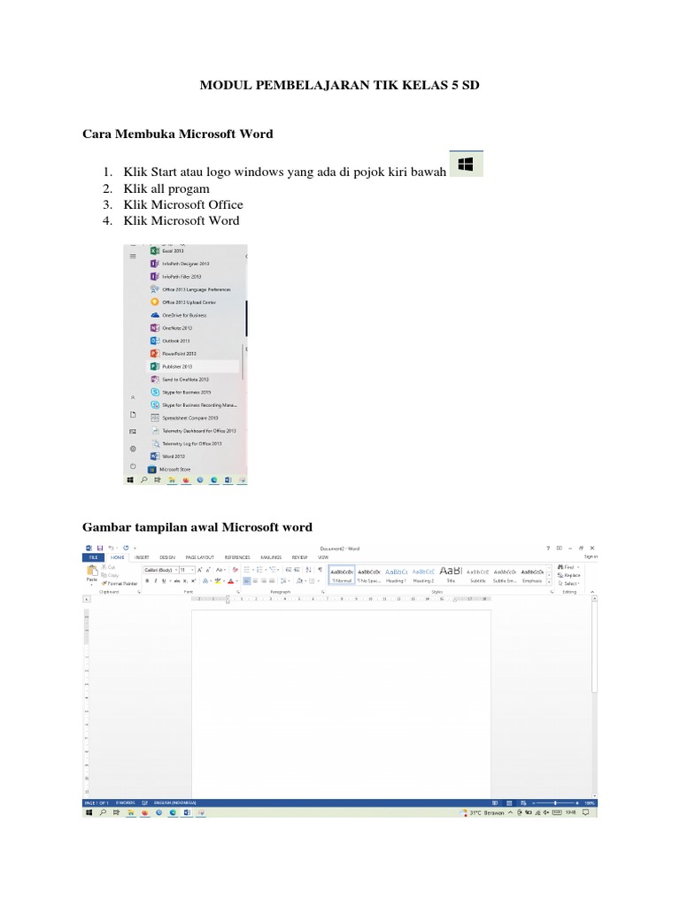 Modul Pembelajaran Tik Kelas 5 SD | PDF