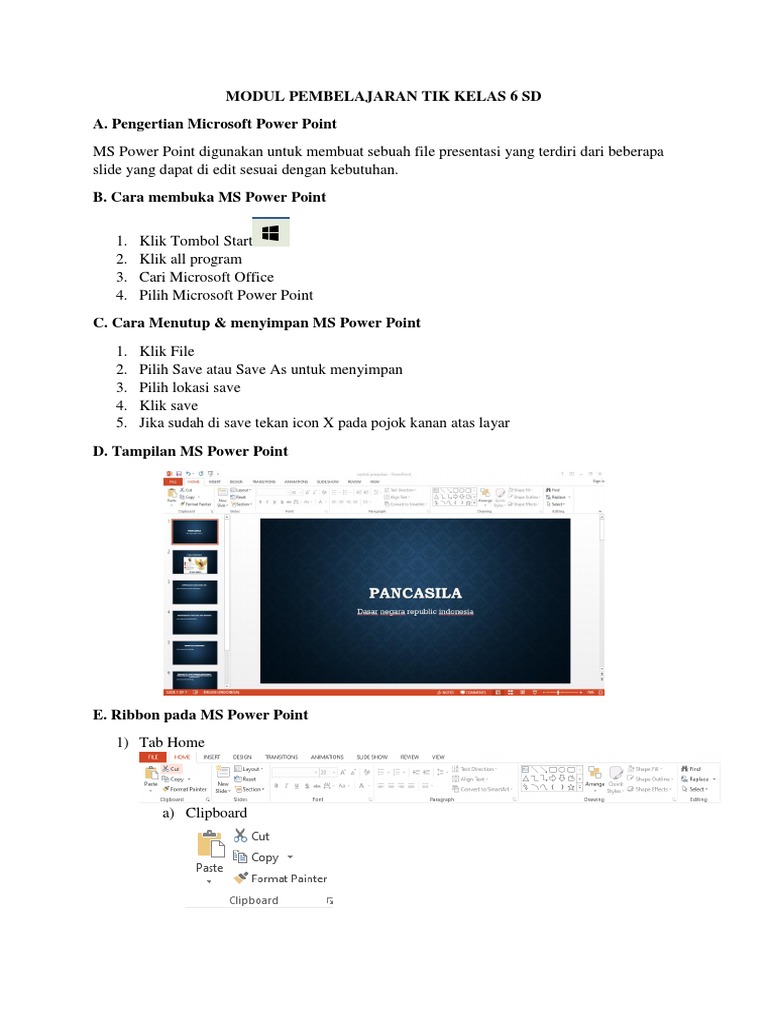 Modul Pembelajaran Tik Kelas 6 SD | PDF