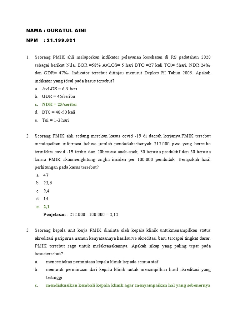 Pembahasan Soal Buk | PDF