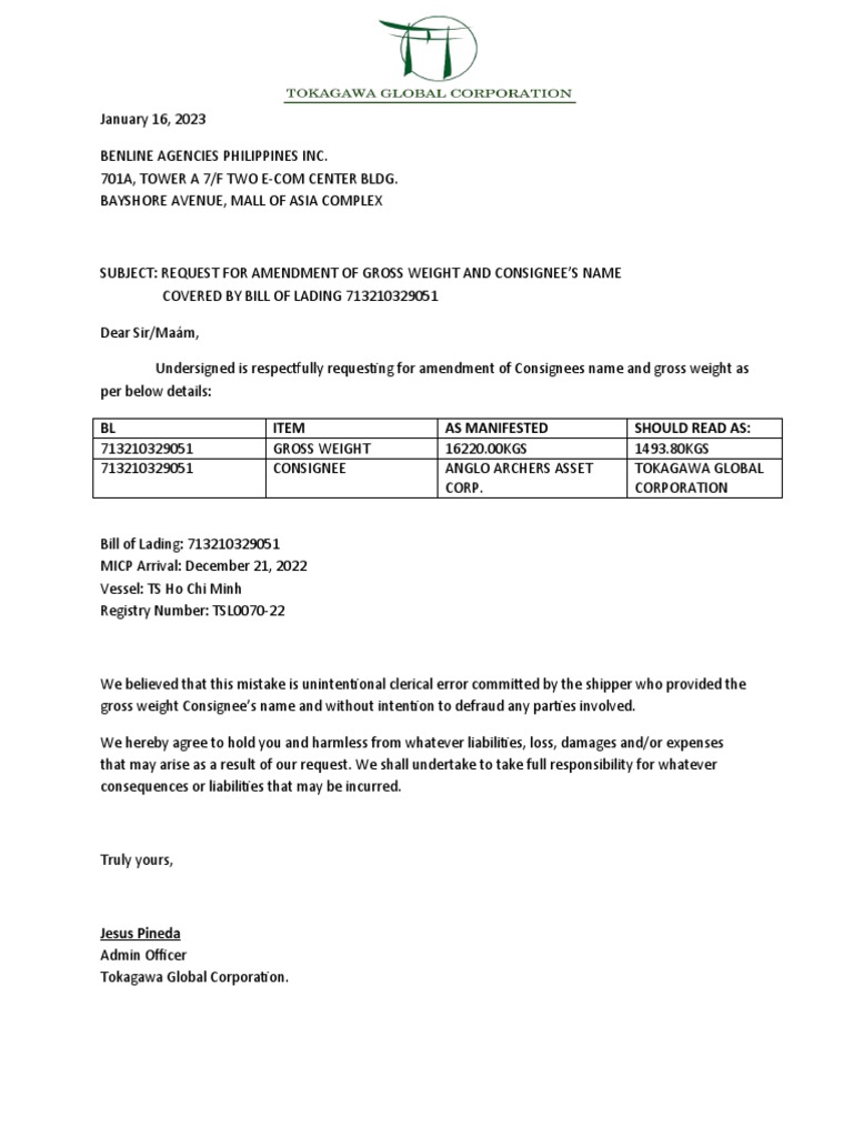 Request Letter | PDF Request Letter | PDF