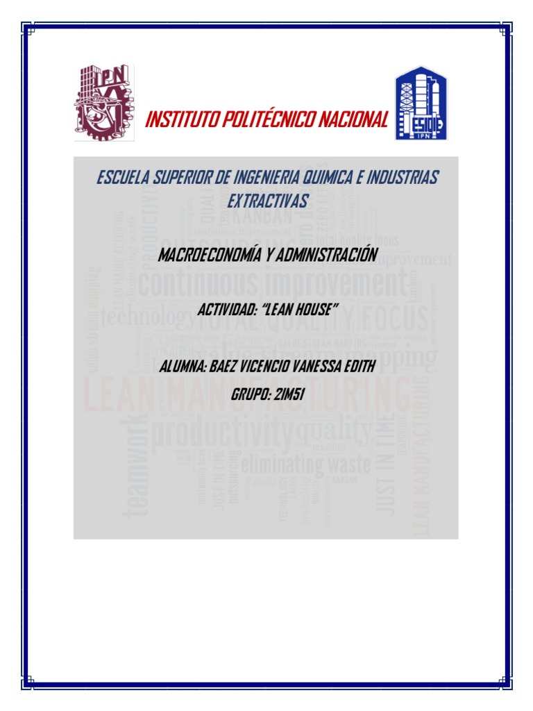 LEAN HOUSE - Vanessa - Baez | PDF | Lean Manufacturing | Business