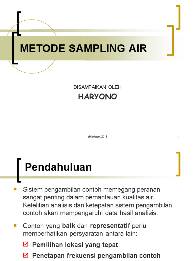 4 Metode Sampling Air & Air Limbah | PDF