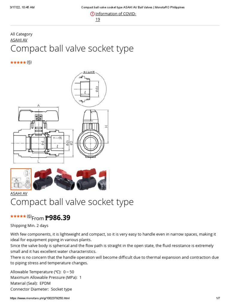Compact Ball Valve Socket Type ASAHI AV Ball Valves | PDF | Electrical Connector | Valve