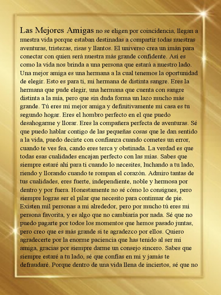Amistad Inquebrantable: Hermana Elegida | PDF | Relaciones personales ...