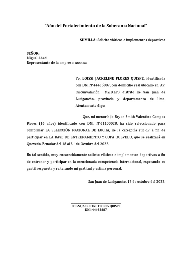 Solicitud Bryan | PDF