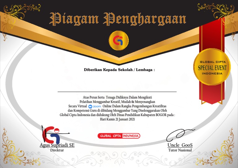 NAMA SEKOLAH, E-Piagam | PDF