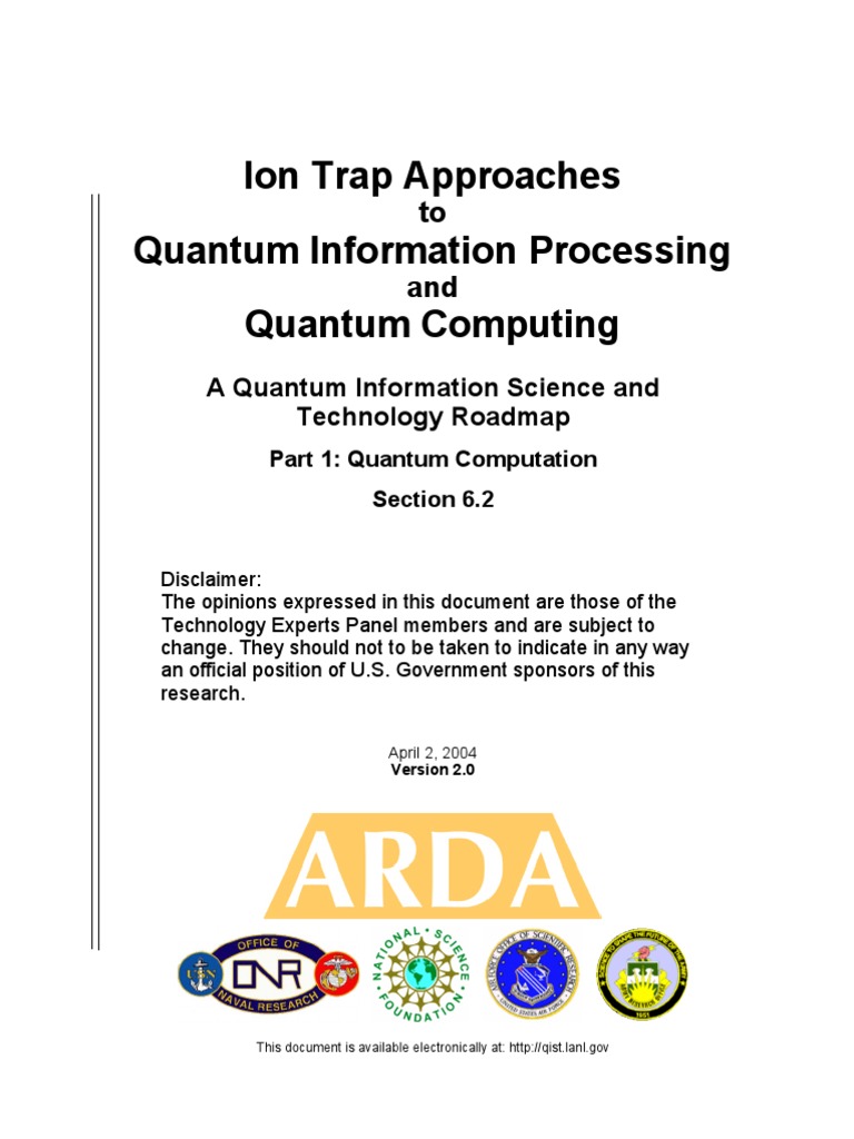 Ion Trap Approaches Quantum Information Processing Quantum Computing | Download Free PDF ...