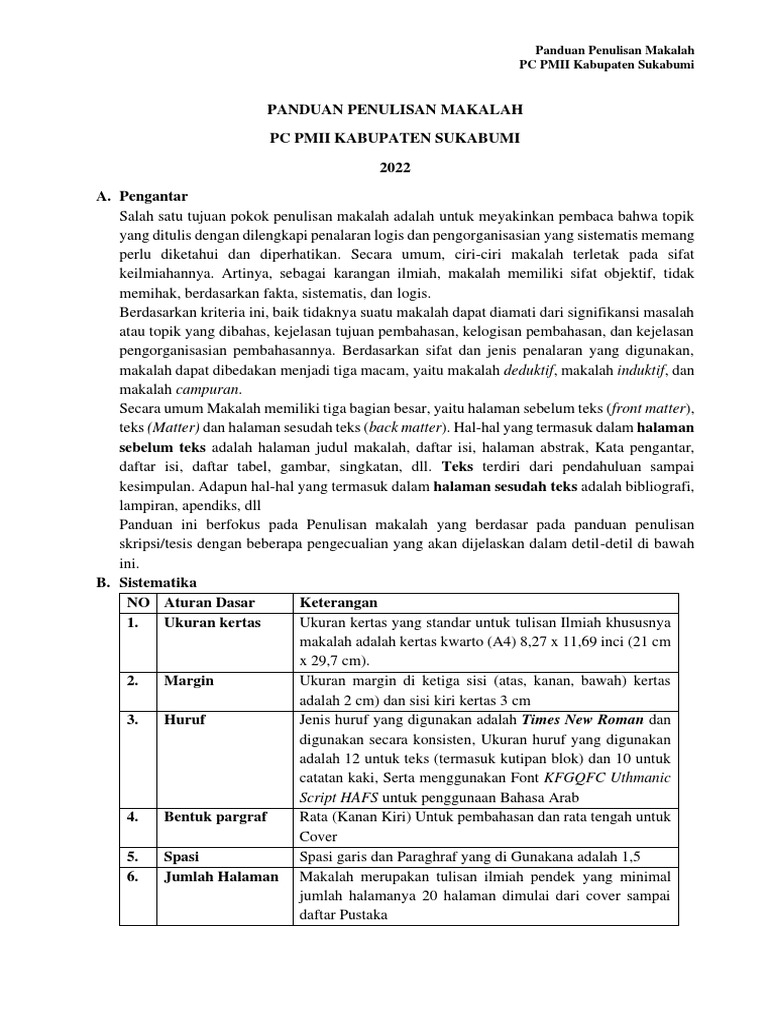Panduan Penulisan Makalah | PDF