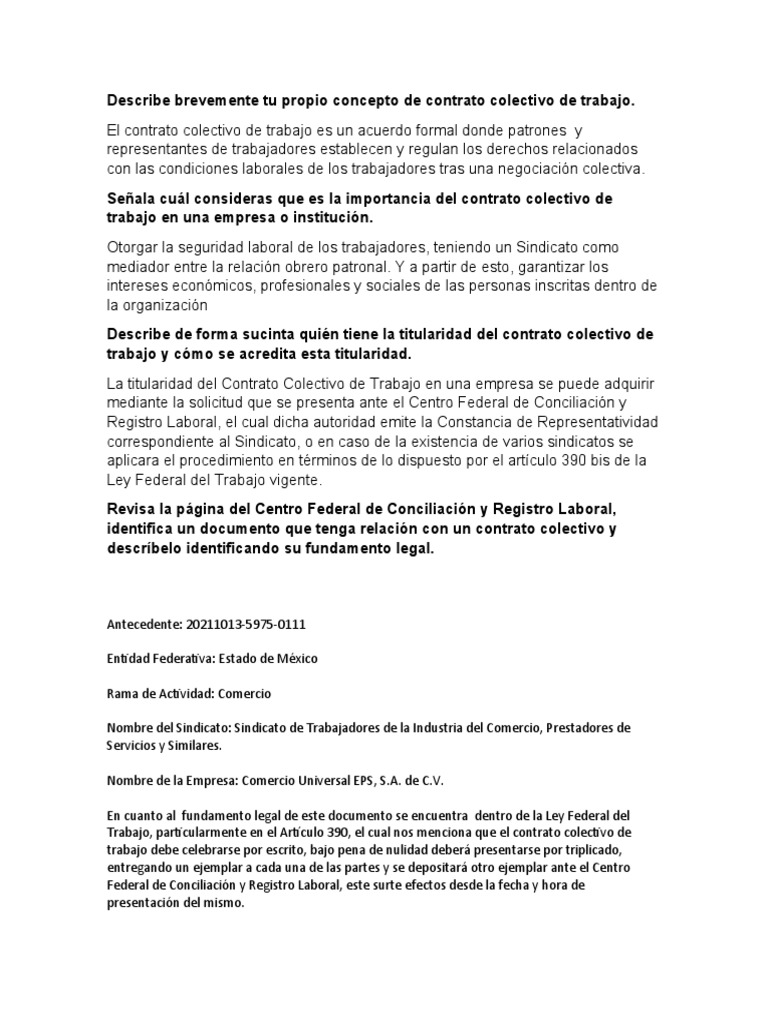 Foro Act 4 | PDF | Acuerdo colectivo | Sindicato
