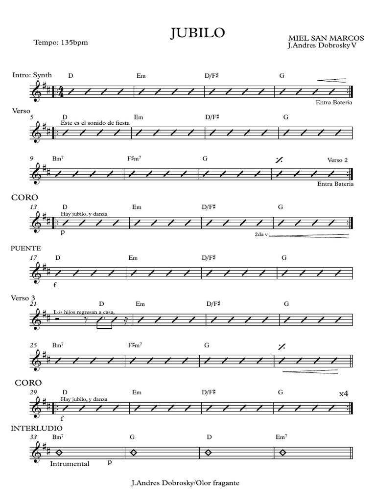 Jubilo Chart A Cordes | PDF