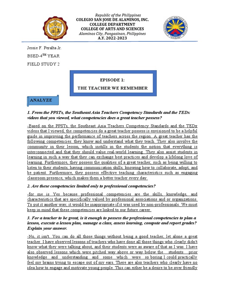 FS2 Episode 1 by Jessie | PDF | Teaching Method | Teachers