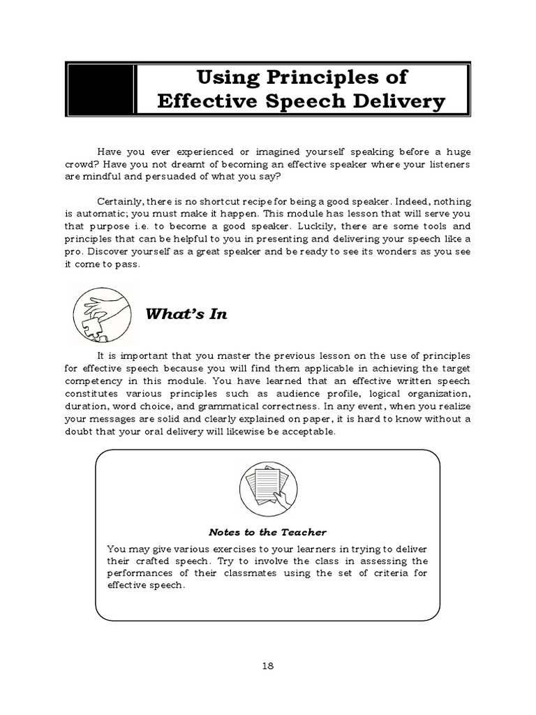 Principles of Effective Speech Delivery | PDF | Gesture | Human Voice