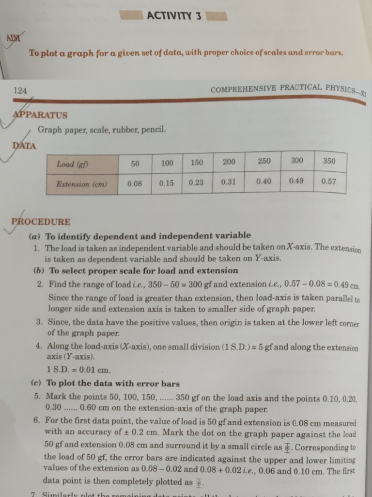 Plotting a Graph with Proper Scales and Error Bars | PDF | Chart ...