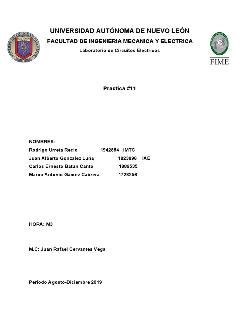 Practica #11 Circuitos | PDF