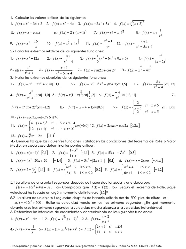 Guia de Ejercicios Propuestos Aplicaciones de La Derivada | PDF | Rectángulo | Triángulo