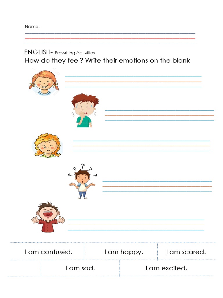 Prewriting Activities: Exploring Emotions Through Writing Exercises | PDF