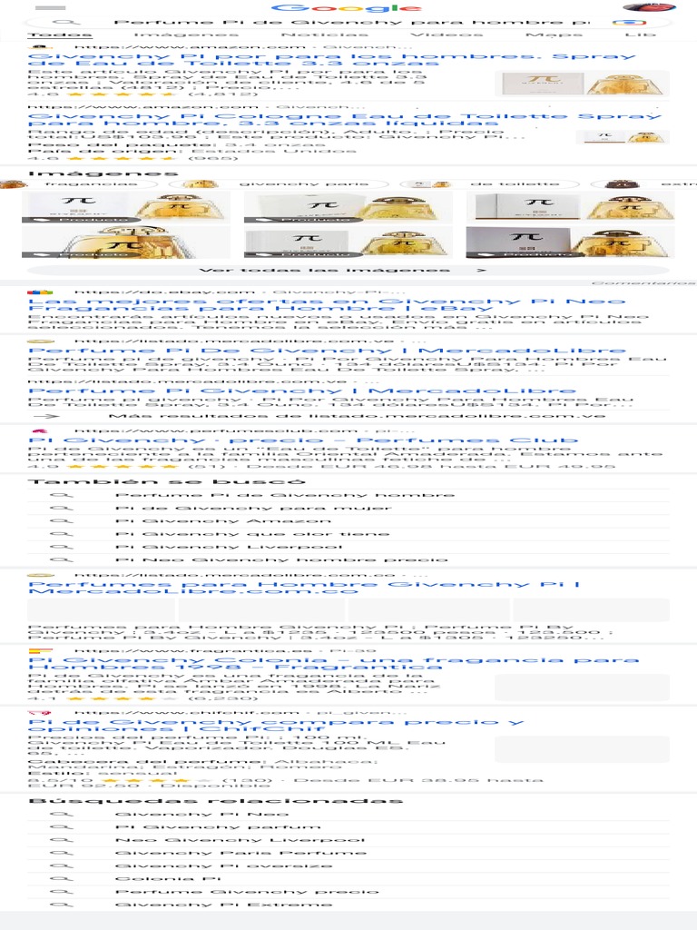 Perfume Pi de Givenchy para Hombre Precio - Buscar Con Google | PDF | Perfume | Equipo