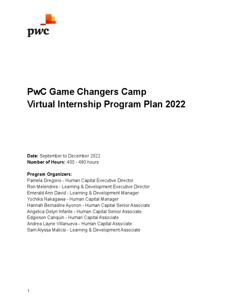 Game Changers Camp - Week 1 - 8 Program | PDF | Communication | Business