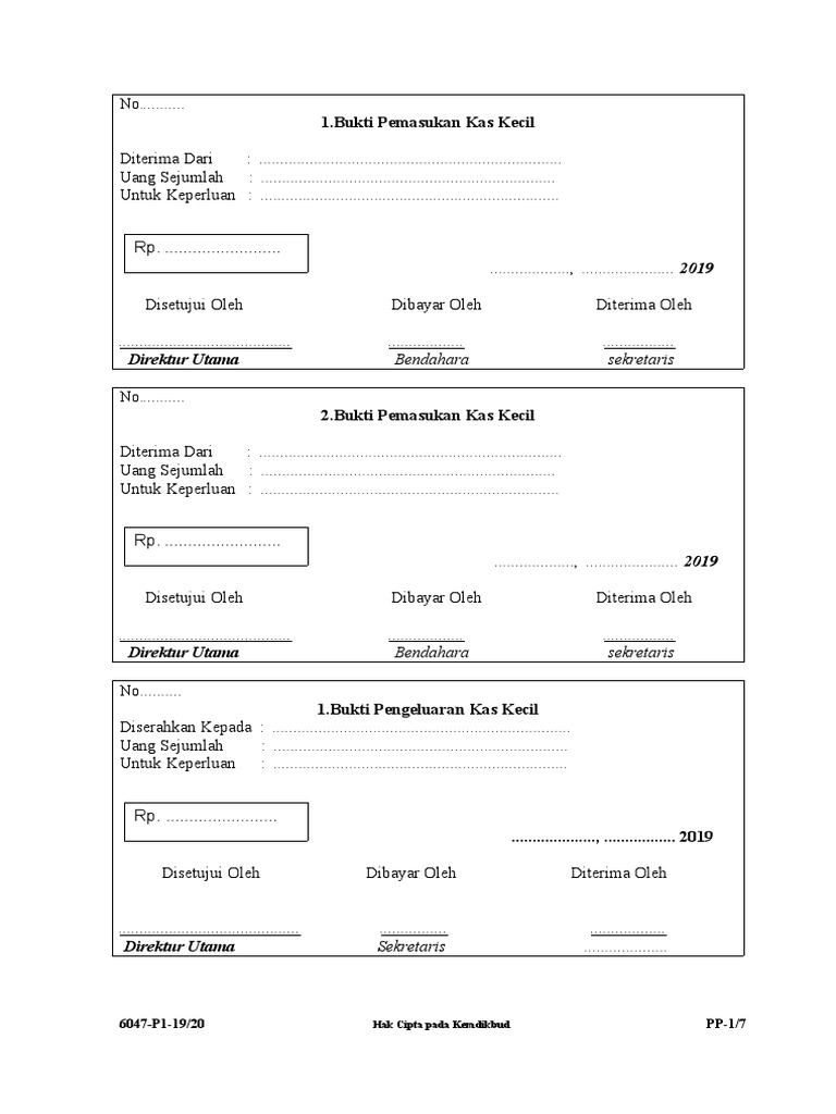 Bukti Transaksi Kas Kecil | PDF