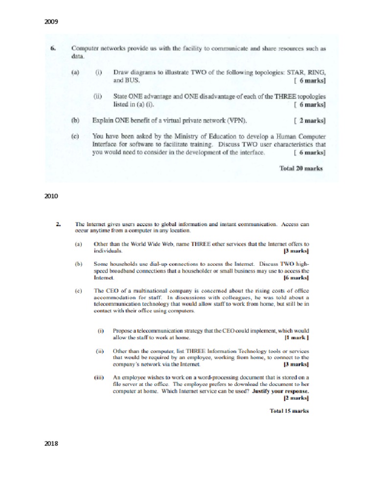 Module 2 Objective 10 Past Paper Questions | PDF