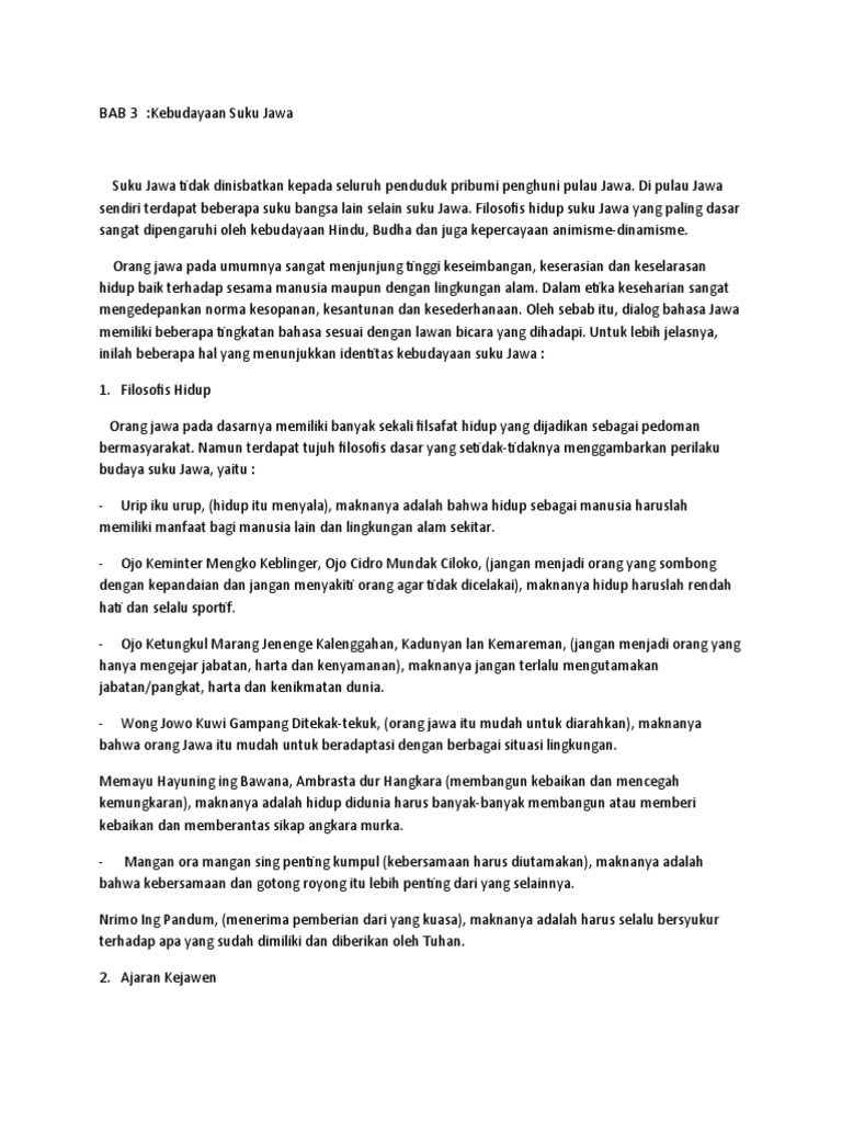 Adab dan Filosofi Suku Jawa | PDF | Agama & Spiritualitas
