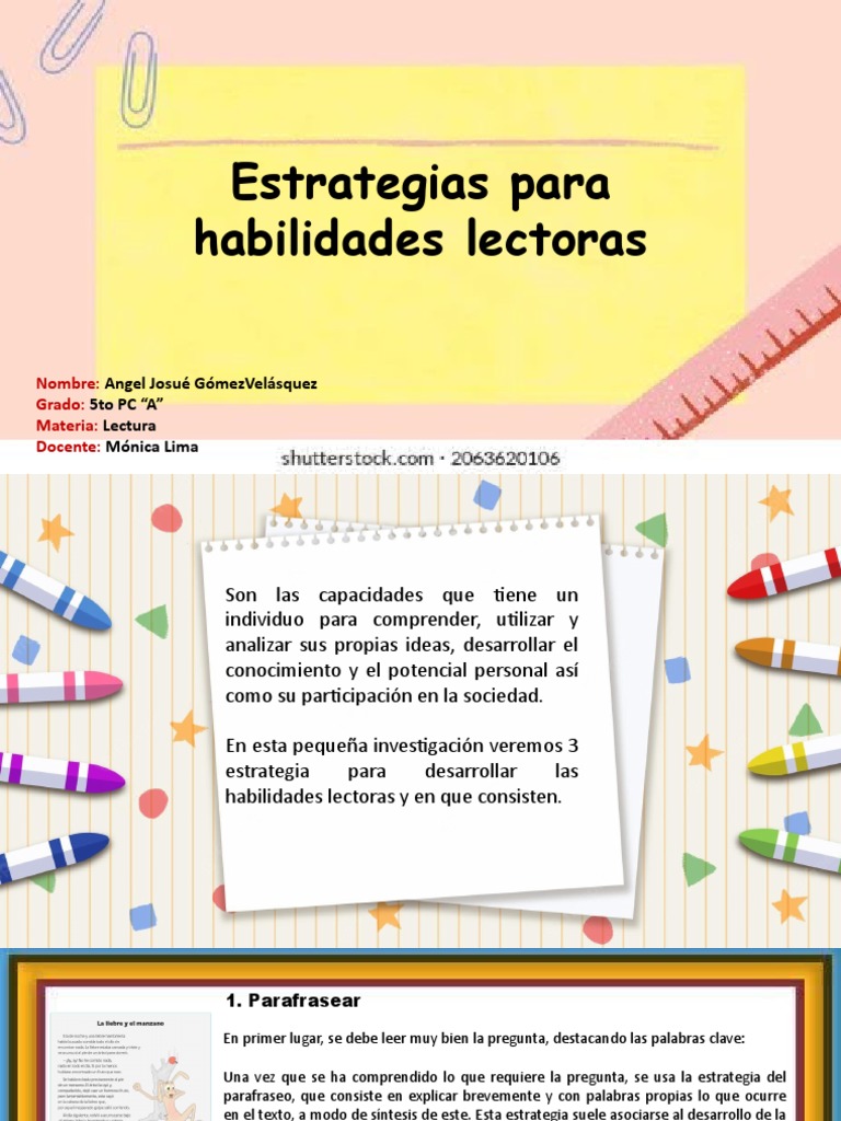 Estrategias para Desarrollar Habilidades Lectoras | PDF | Aprendizaje ...