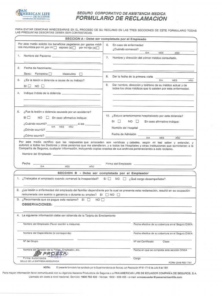 Formulario de Reclamos | PDF
