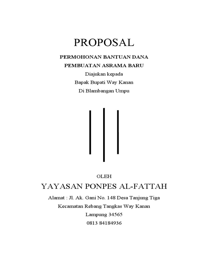 Proposal Asrama Baru Al-Fattah | PDF