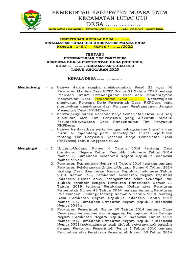 06a SK Tim Rkpdes 2023 | PDF