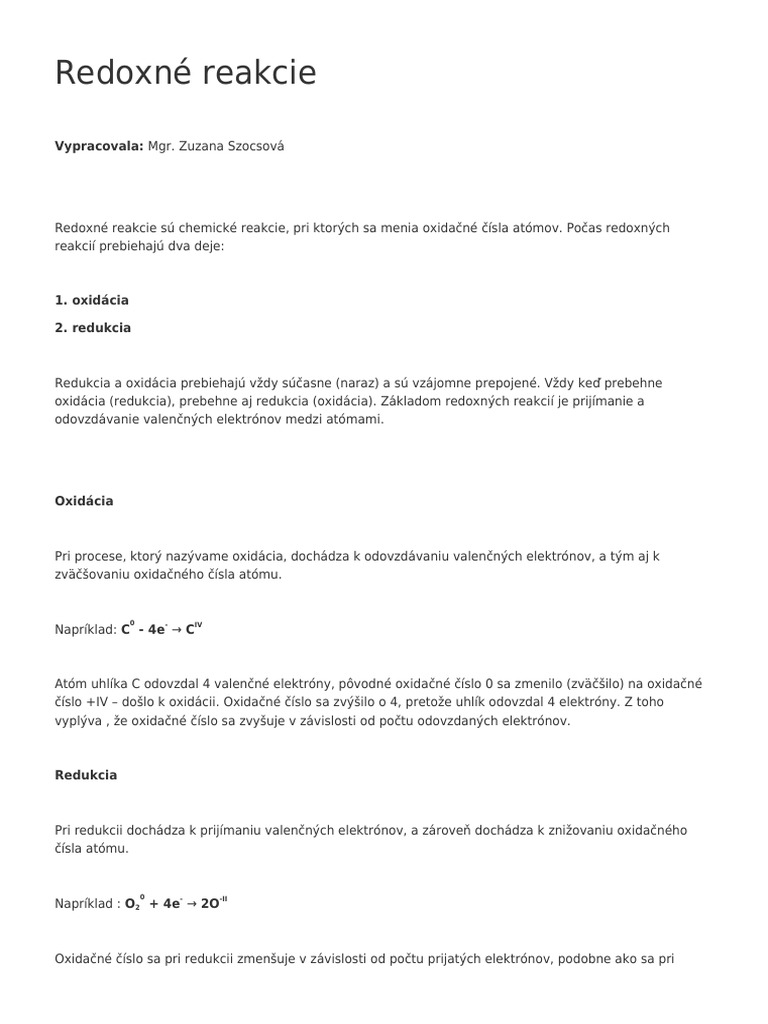 Redoxne Reakcie 20221205 071147 | PDF