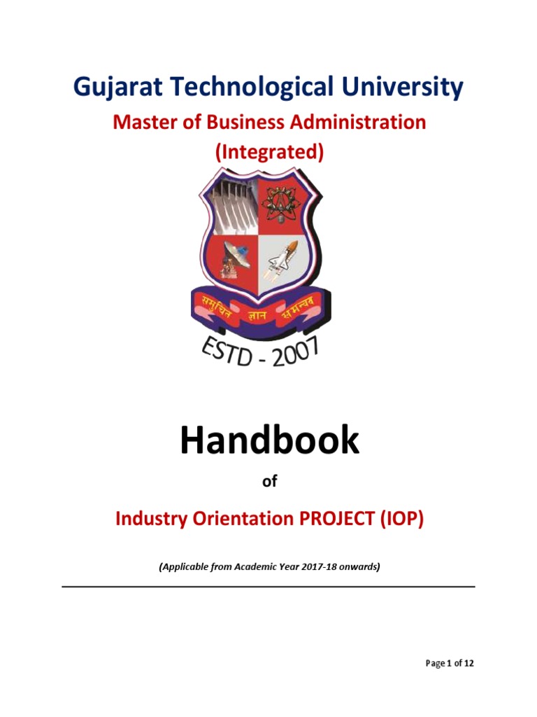 Industry Orientation Project Handbook | PDF | Master Of Business ...