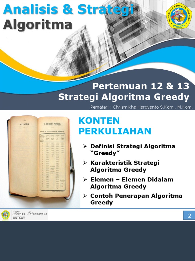 Pertemuan 12 - Strategi Algoritma Gready | PDF