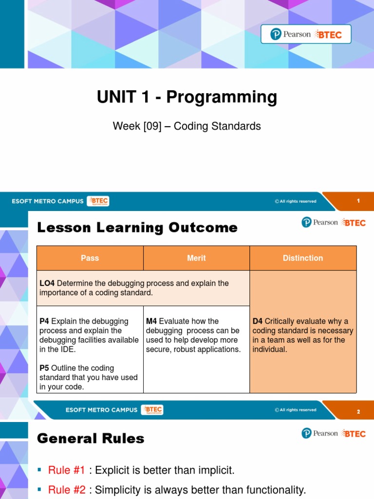 75-1591946604918-HND PRG W9 Coding Standards | PDF | Computer Programming | Software Engineering