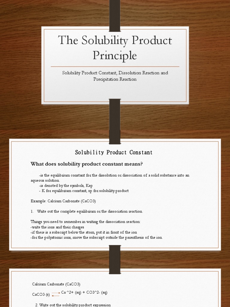 The Solubility Product Principle | PDF | Solubility | Precipitation (Chemistry)
