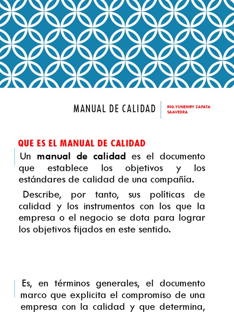 Manual de Calidad | PDF | Calidad (comercial) | Sistema de manejo de calidad