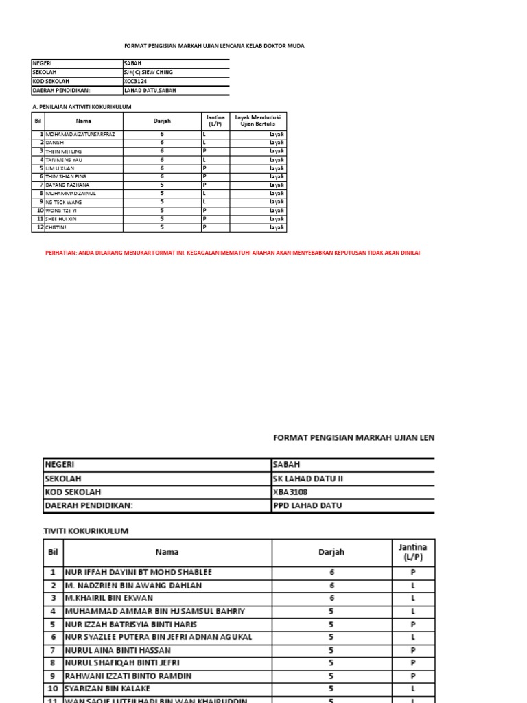 Contoh Borang Pencalonan ULKDM Kawasan 2016 | PDF