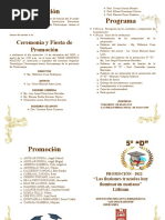 Programa Protocolar de La Fiesta de Promocion | PDF