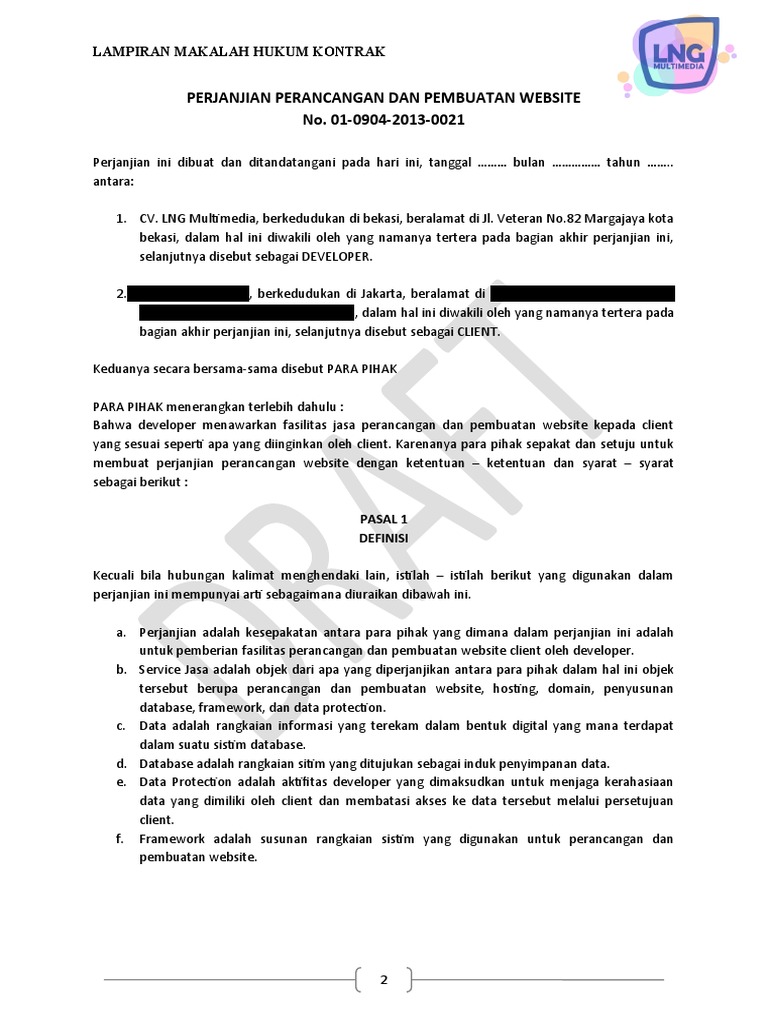 Hukum Kontrak - Draft Kontrak LNG | PDF