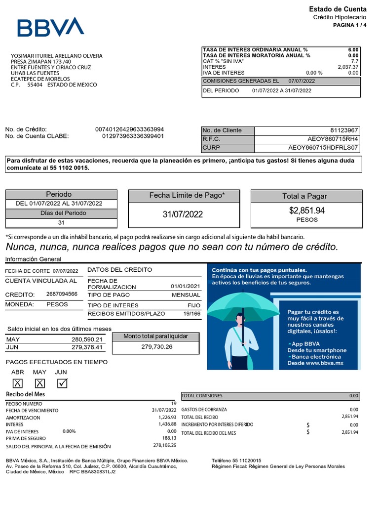 Estado de Cuenta | PDF | Interés | Bancos