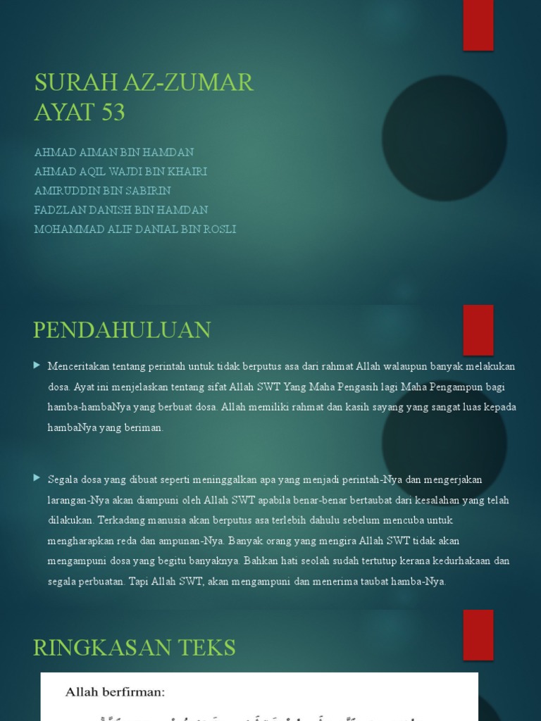Surah Az Zumar Ayat 53 | PDF | Hukum