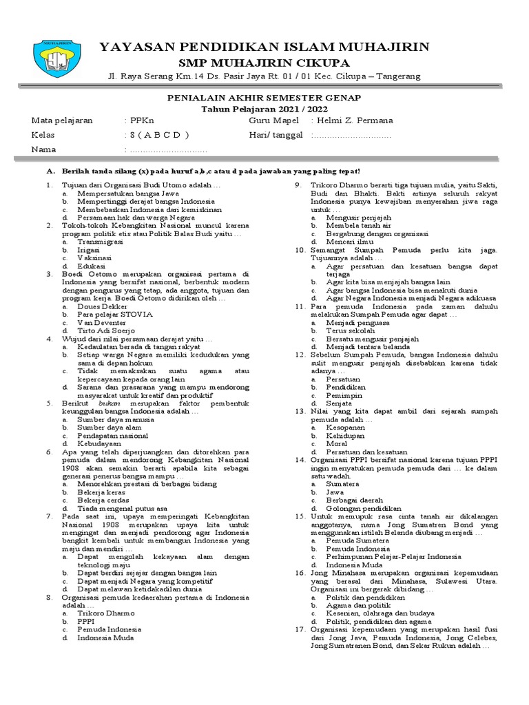 Saya Sedang Berbagi 'PAS PPKN Kelas 8' Dengan Anda | PDF