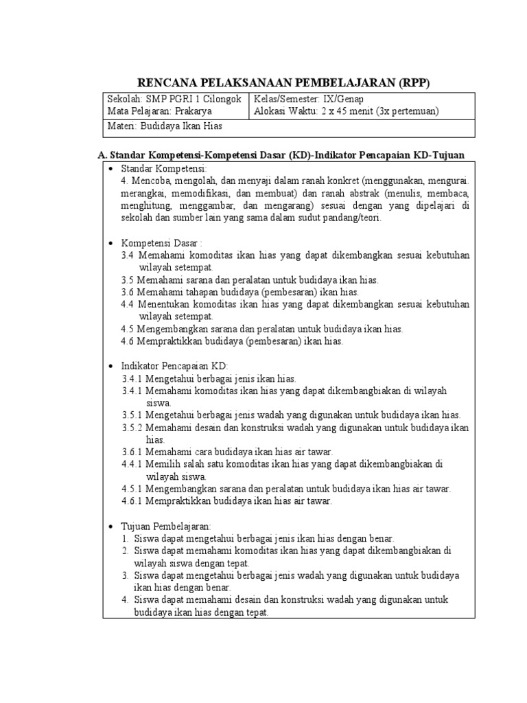 RPP BAB 3 Kelas IX Semester 2 | PDF