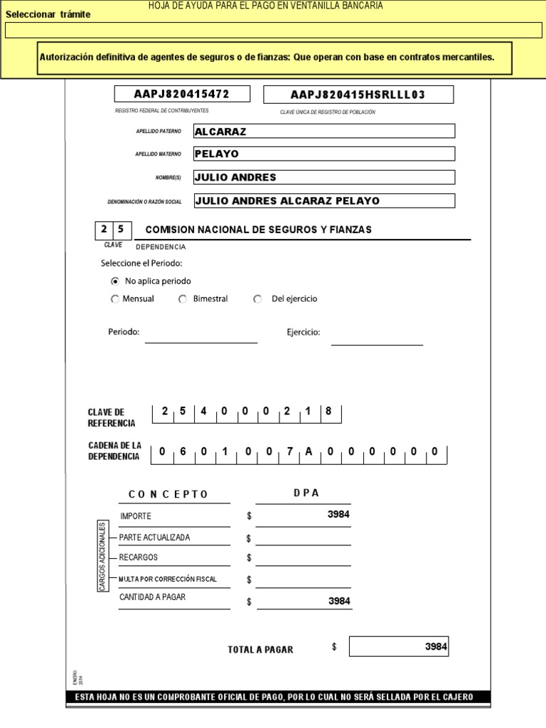 Guía de Pago en Ventanilla Bancaria | PDF