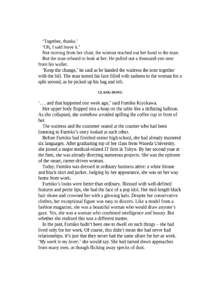 Before The Coffee Gets Cold by Kawaguchi Toshikazu | PDF